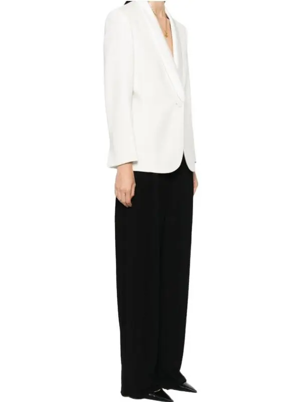 Giorgio Armani Single-breasted V-neck Suit Jacket - Black