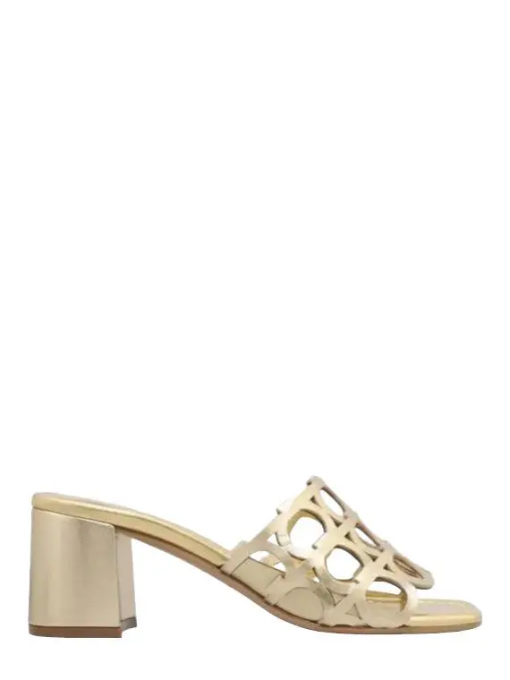 FERRAGAMO Gancini Mule With Block Heel - Nude