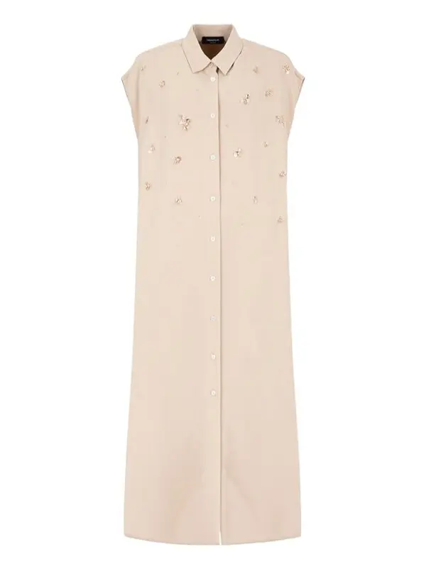 Fabiana Filippi Embellished Shirt Dress - Nude
