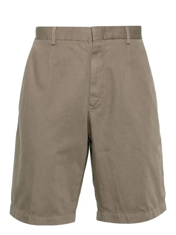 Zegna Cotton-blend Chino Shorts - Gray
