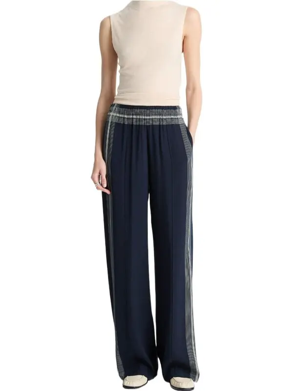 Vince Elasticated Waist Trousers With Side Slits - Black