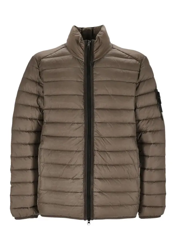 Stone Island Zip Up High Neck Padded Jacket - Walnut Brown