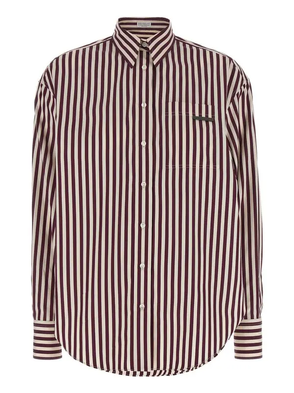 Brunello Cucinelli Striped Long-sleeve Shirt - Red