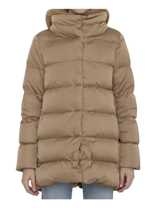 Herno Hooded Quilted Down Coat - Brown