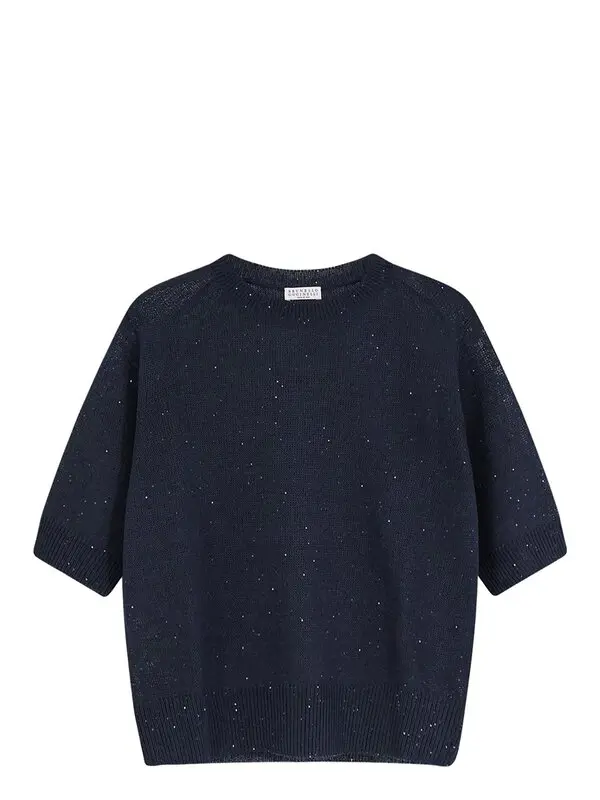 Brunello Cucinelli Sequined Short-sleeve Jumper - Black