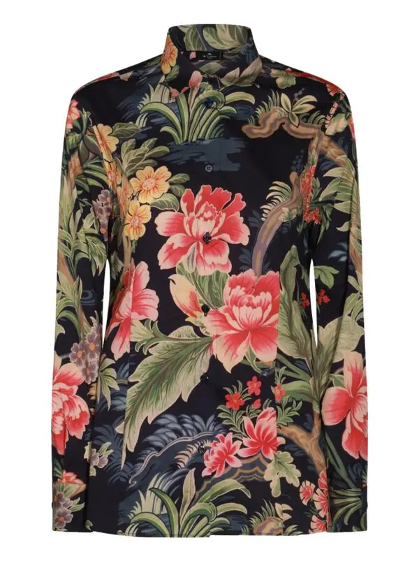 Etro Long-sleeved Printed Shirt - Black