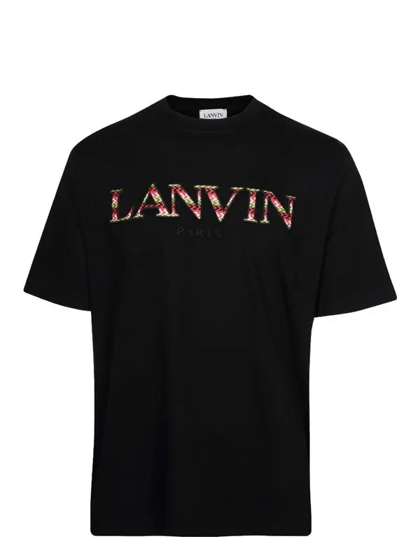 LANVIN Classic Curb Embroidered T-shirt - Black