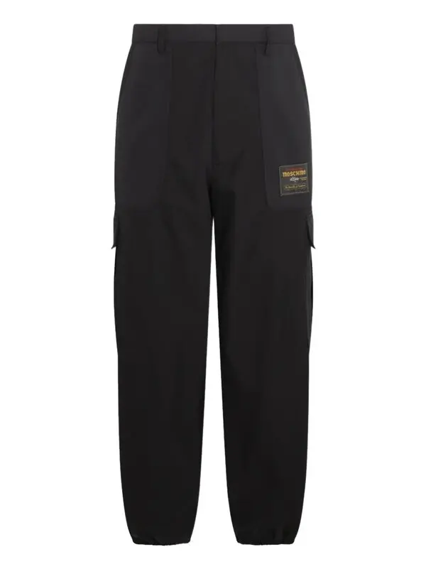 Moschino Patch Cargo Trousers - Black