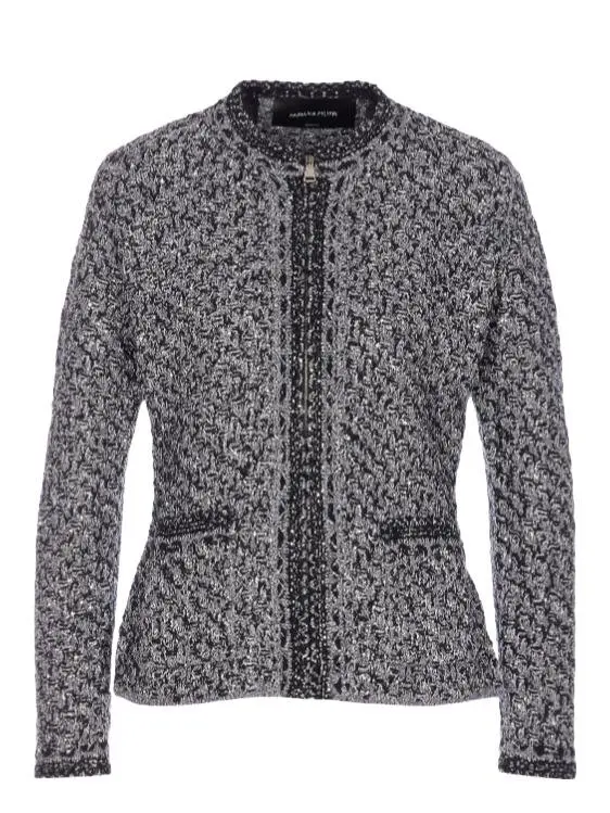 Fabiana Filippi Textured Sequin Zip Jacket - Gray