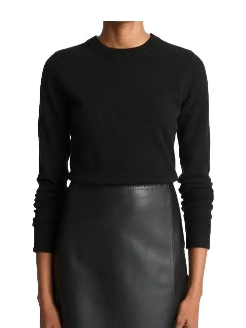 Vince Cashmere Round-neck Sweater - Black