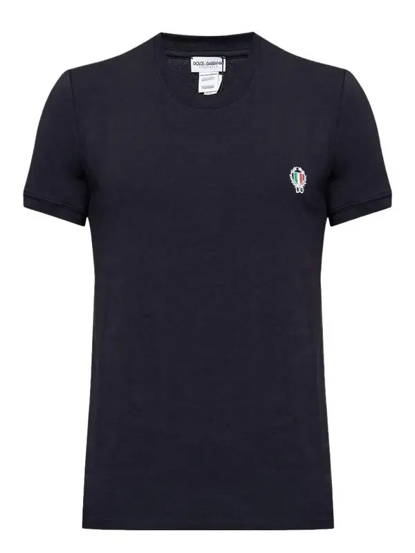 Dolce & Gabbana Dolce Gabbana Logo Embroidered T-shirt - Black