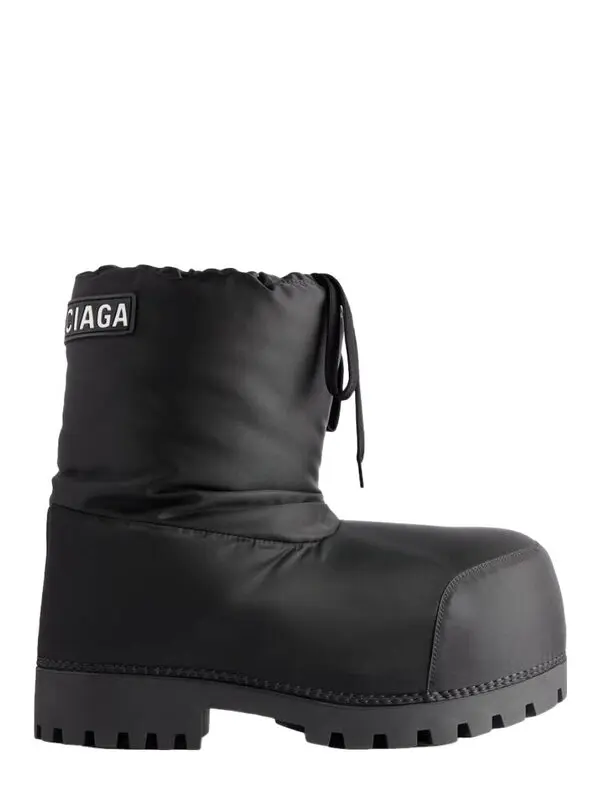 Balenciaga Logo Patch Alaska Ankle Boots - Black