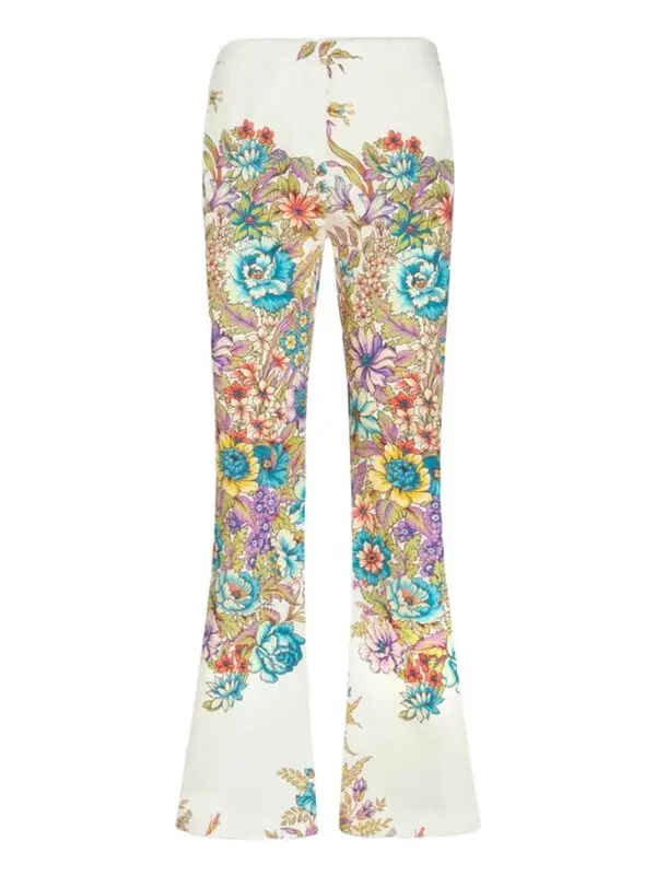 Etro Floral-printed High Waist Flared Trousers - Multicolor