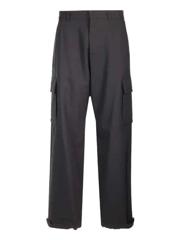 Off-White Wide Leg Cargo Trousers - Black