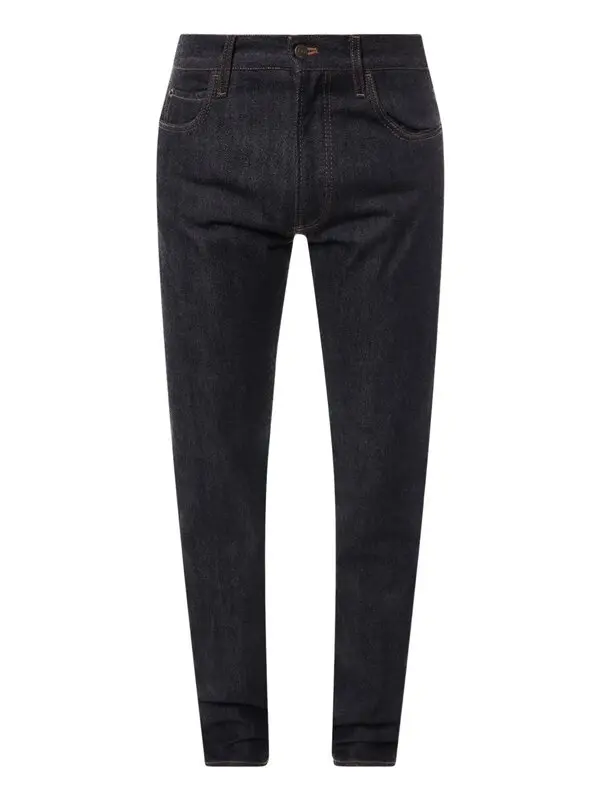 Loro Piana Cashmere Jeans With Logo Patch - Shadow Blue