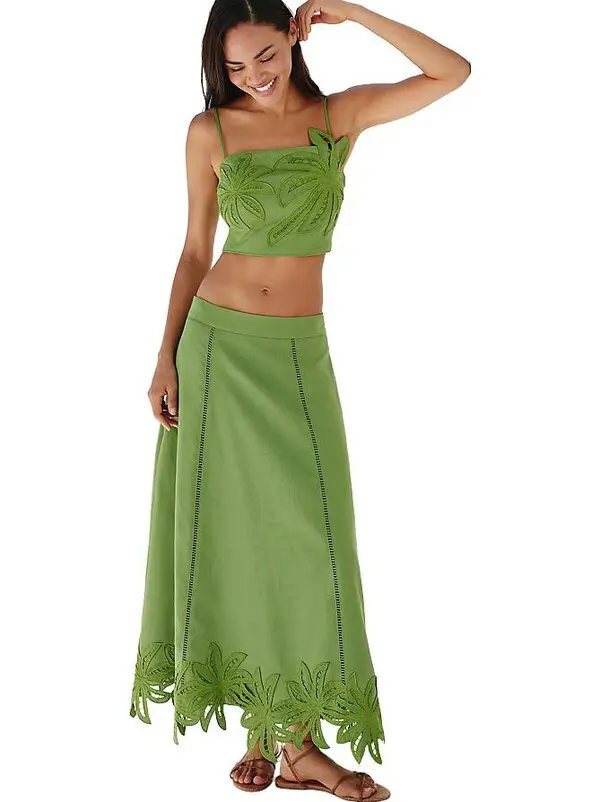 English Factory Palm Tree Skirt - Green