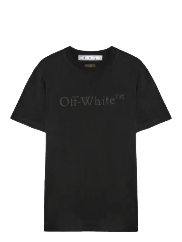Off-White Embossed-logo Cotton T-shirt - Black
