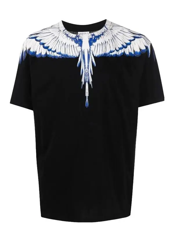 MARCELO BURLON COUNTY OF MILAN Wings Printed Crewneck T-shirt - Black