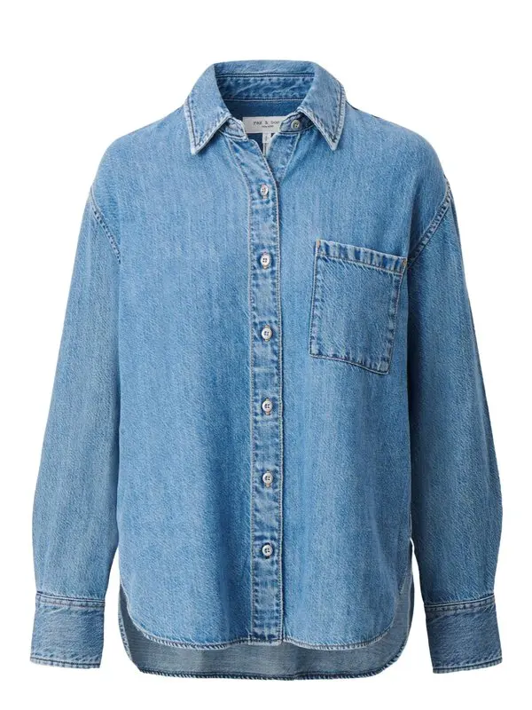 Rag & Bone Patch Pocket Denim Shirt - Everglade