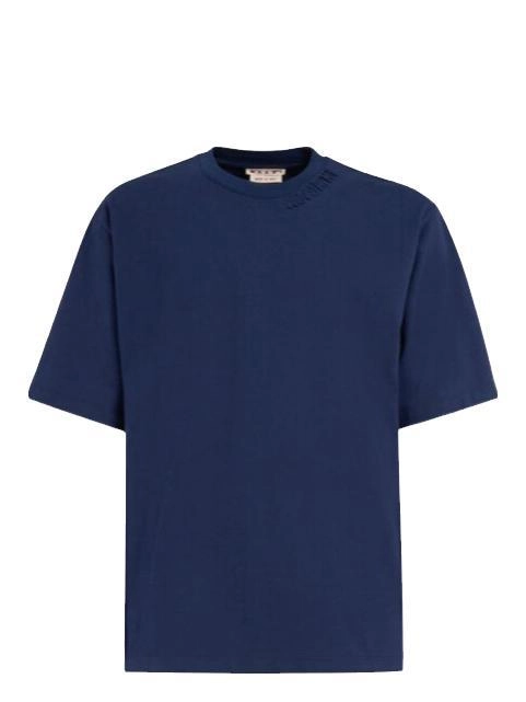 Marni Logo-patch Crewneck T-shirt - Blue