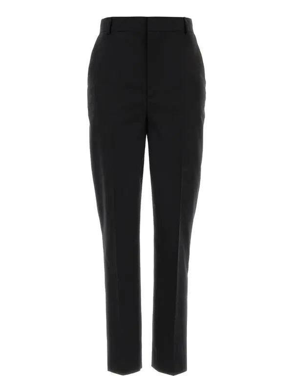 Moschino Pure Virgin Wool Tailored Trousers With Central Ironed Pleats - Black