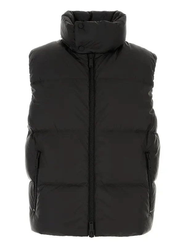 Dsquared2 Quilted Sleeveless Down Jacket With Raised Motif - Black