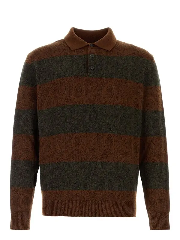 Etro Embroidered Wool Polo Shirt - White