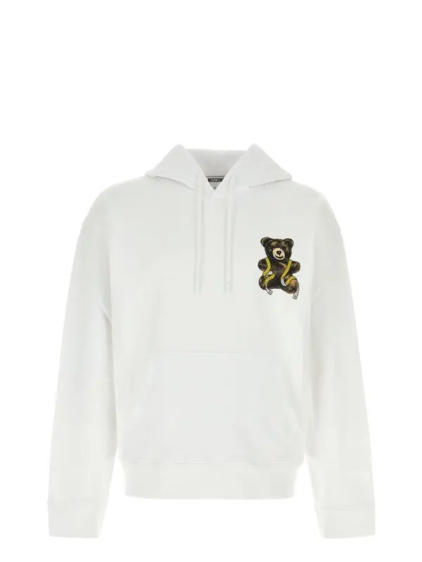 Moschino Cotton Sweatshirt With Logo Print - White