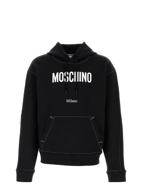 Moschino Cotton Logo Hoodie - Black