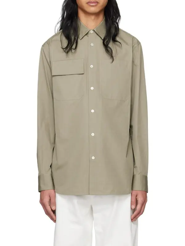 JIL SANDER Buttoned Long-sleeved Shirt - Green