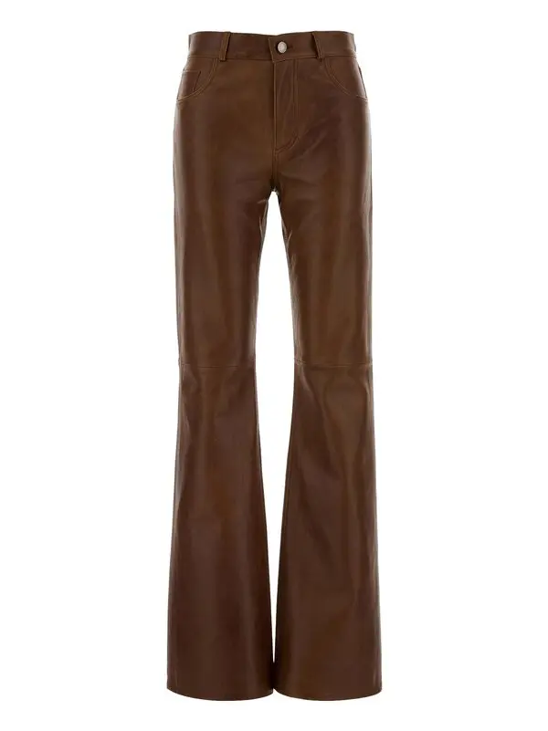 HAIKURE Lamb Leather Pants - Brown