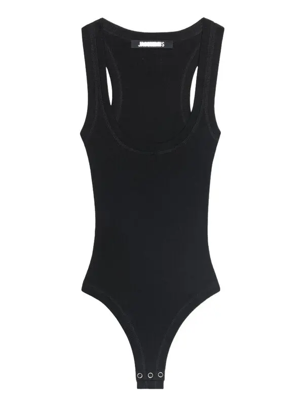 Jacquemus Ribbed Sleeveless Bodysuit - Black