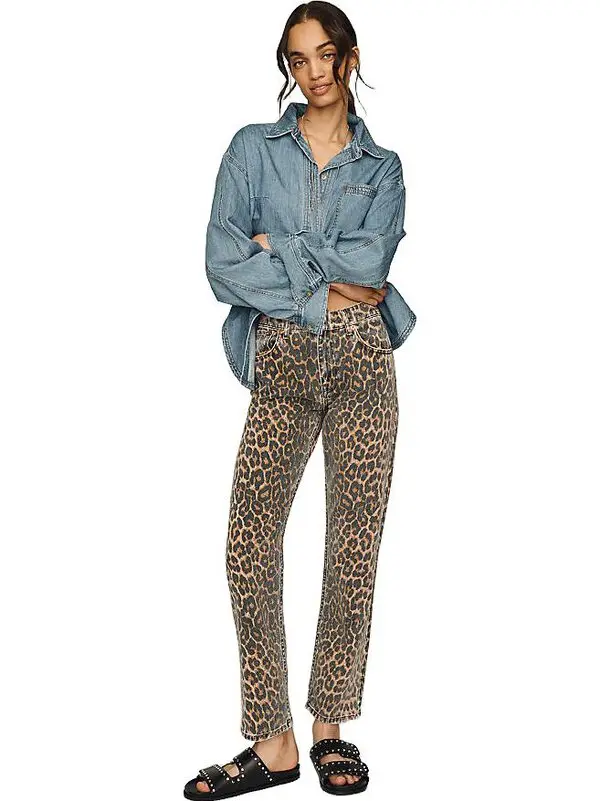 RE/DONE Blondie Mid-rise Cropped Straight-leg Jeans - Leopardo