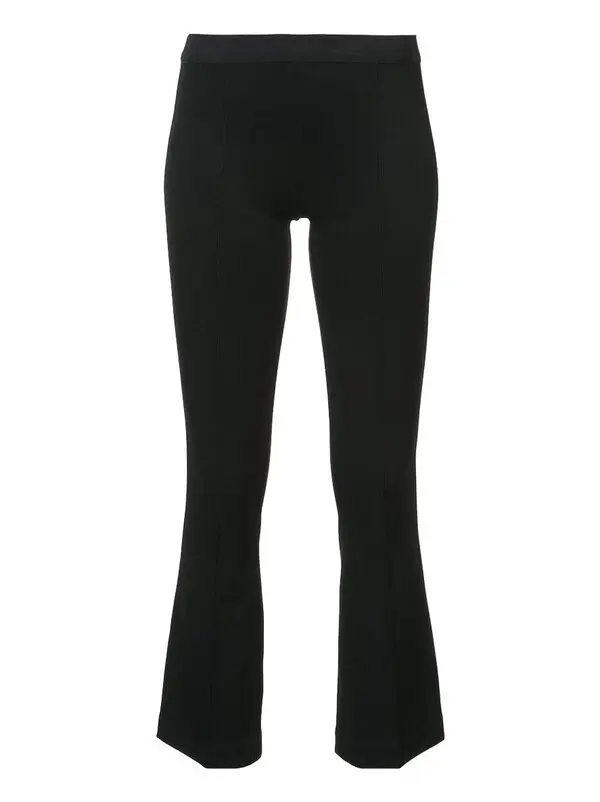 Helmut Lang Cropped Flared Ribbed Leggings - Black