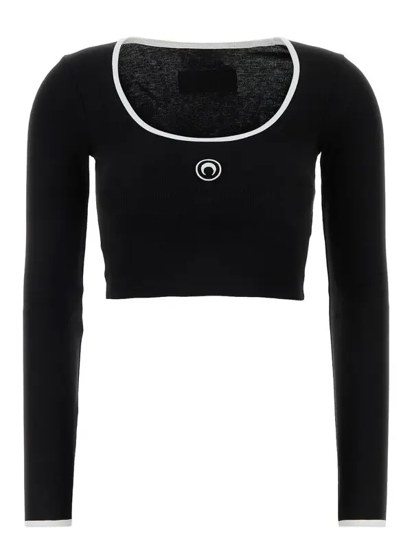 MARINE SERRE Cotton T-shirt - Black