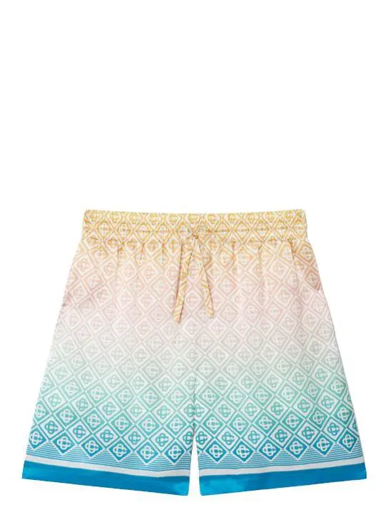 Casablanca Mid-rise Monogram Printed Deck Shorts - Nude