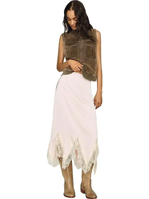 RMN Lucia Satin Midi Skirt - Blossom