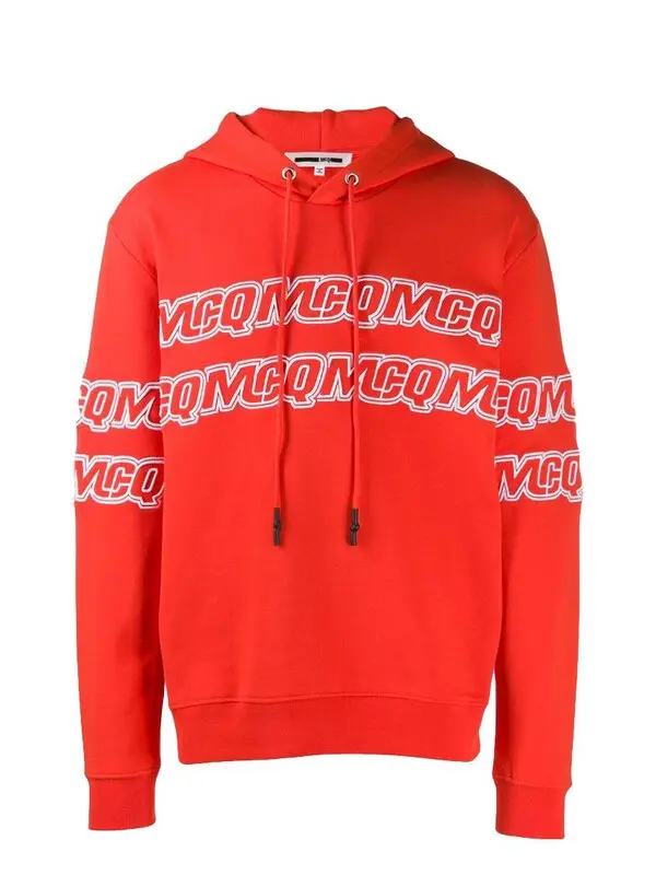 Alexander McQueen Embroidered Logo Hoodie - Red