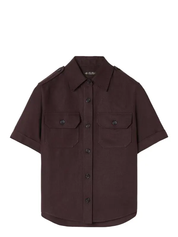 Loro Piana Annalisa Short Sleeve Shirt - Hot Fudge