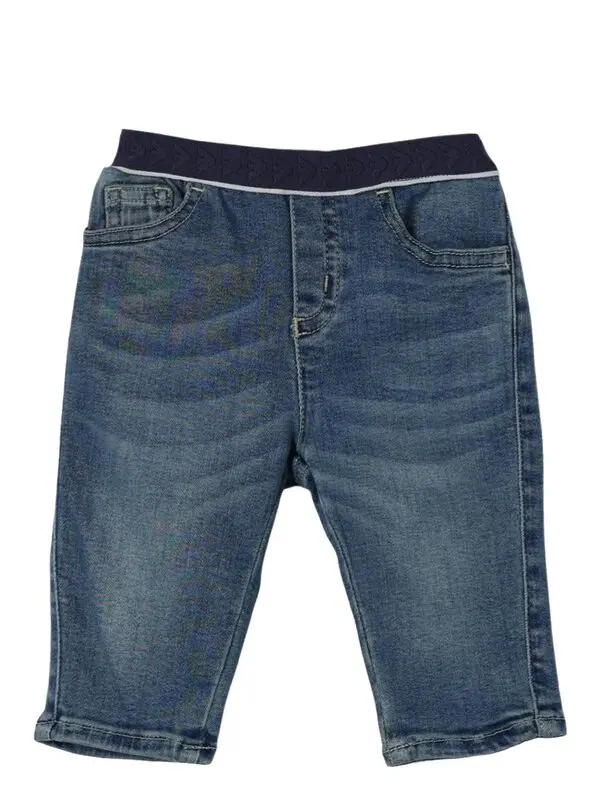 Emporio Armani Logo Waistband Jeans - Blue