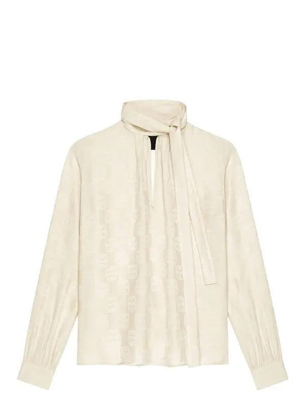 Givenchy 4g Jacquard Long-sleeved Blouse - Hazel