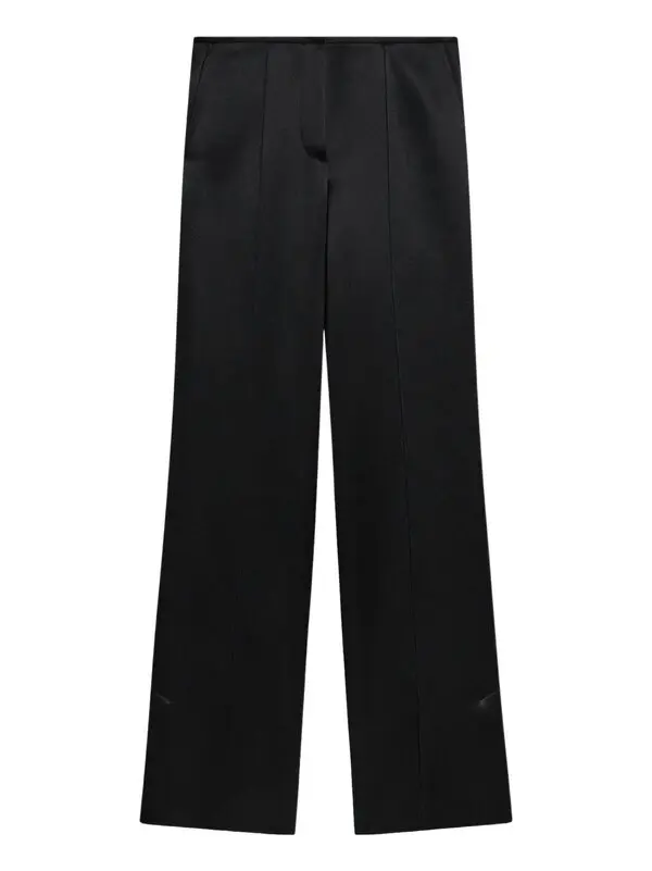 Helmut Lang Minimalist Satin Wide-leg Trousers - Black