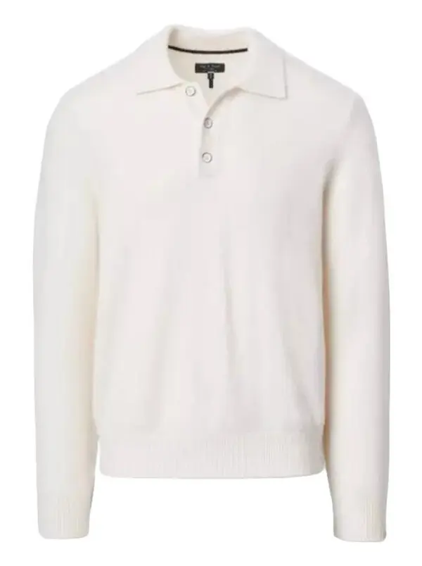 Rag & Bone Declan Cashmere Polo Sweater - Ivory