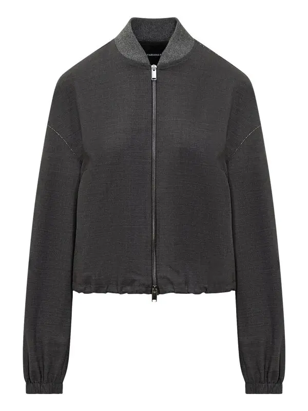 Fabiana Filippi Cropped Zip-up Jacket With Embellishments - Black