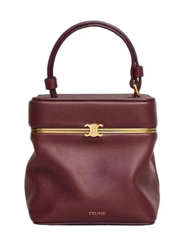 Celine Cube Vanity Case In Calfskin - Syrah