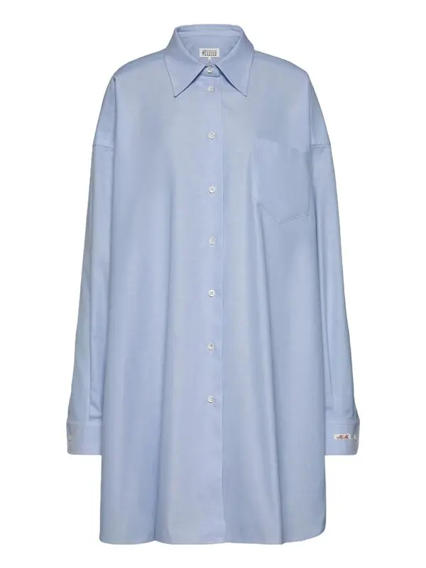 MAISON MARGIELA Oversized Drop Shoulder Shirt - Light Blue