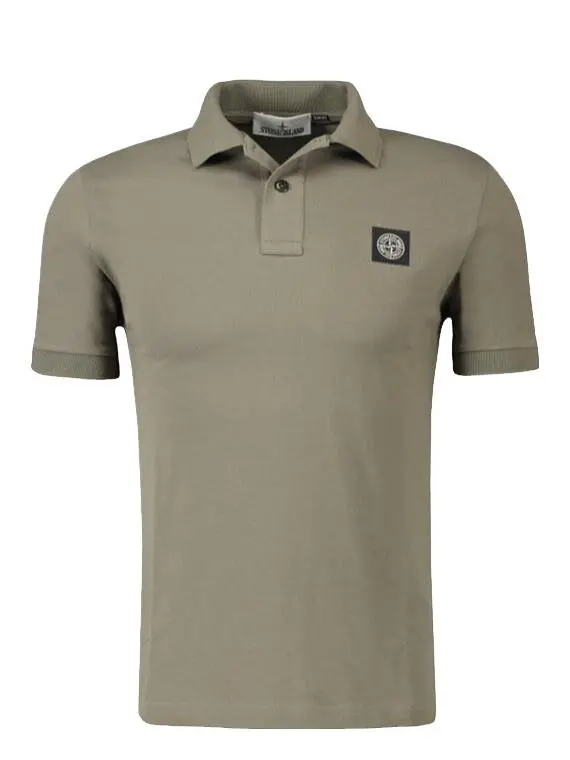 Stone Island Logo Patch Polo Shirt - Nude
