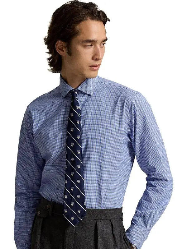 Ralph Lauren Classic Fit Checked Poplin Shirt - White Blue Multi