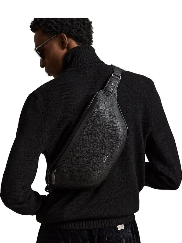 Ralph Lauren Polo Id Pebbled Leather Waistpack - Black