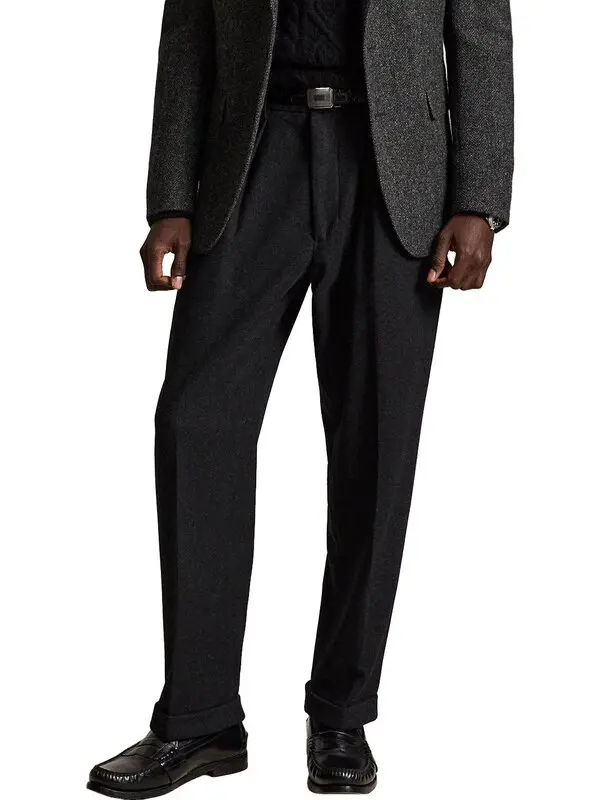 Ralph Lauren Suffield Relaxed Fit Flannel Wool-blend Pants - Dark Grey